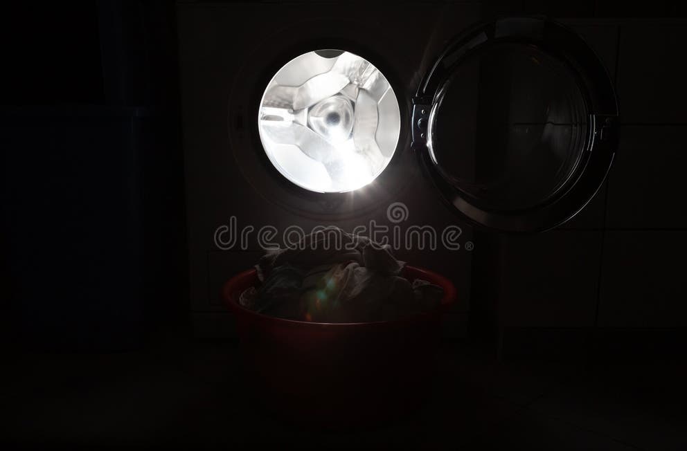 Magic Portal in the Laundry Room Stock Image - Image of owner, cleaning: 267591597