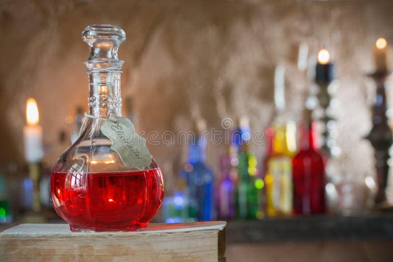Magic Potion, Ancient Books, Candles Stock Image - Image of potions ...