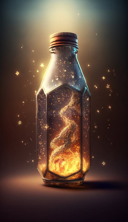 Magic Potion in a Bottle with Fire Inside. Generative AI Stock ...
