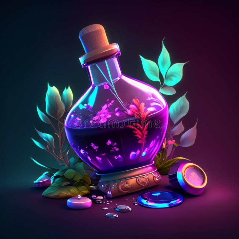 Magic Potion in a Bottle. Vector Illustration of Magic Potion in a ...