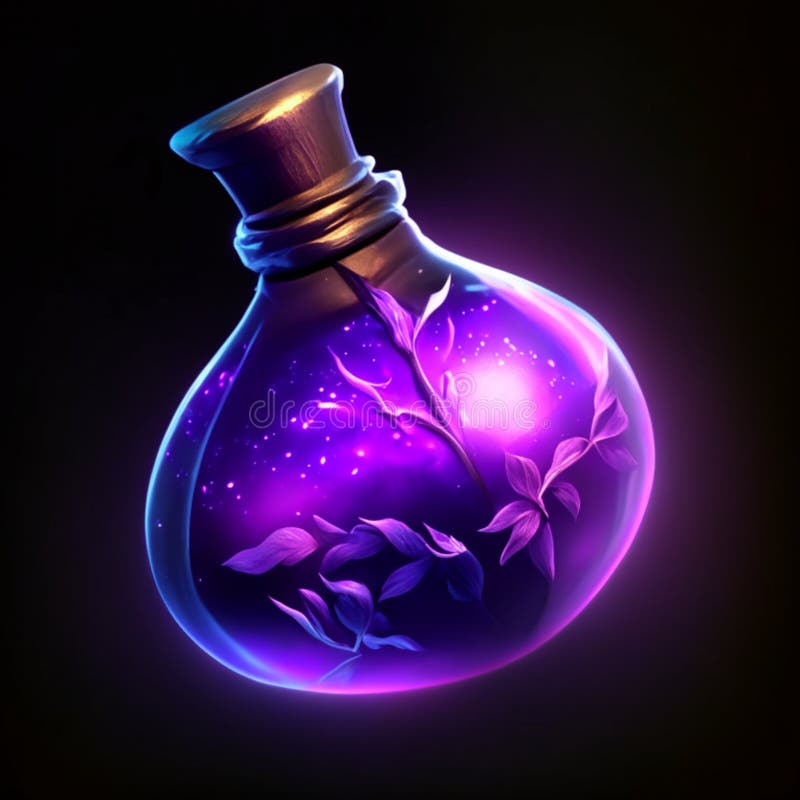 Magic Potion in a Bottle with a Magic Potion. Vector Illustration Stock ...