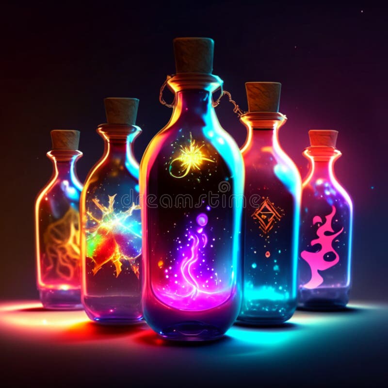 Magic Potion in a Bottle. Vector Illustration of a Magic Potion Stock ...