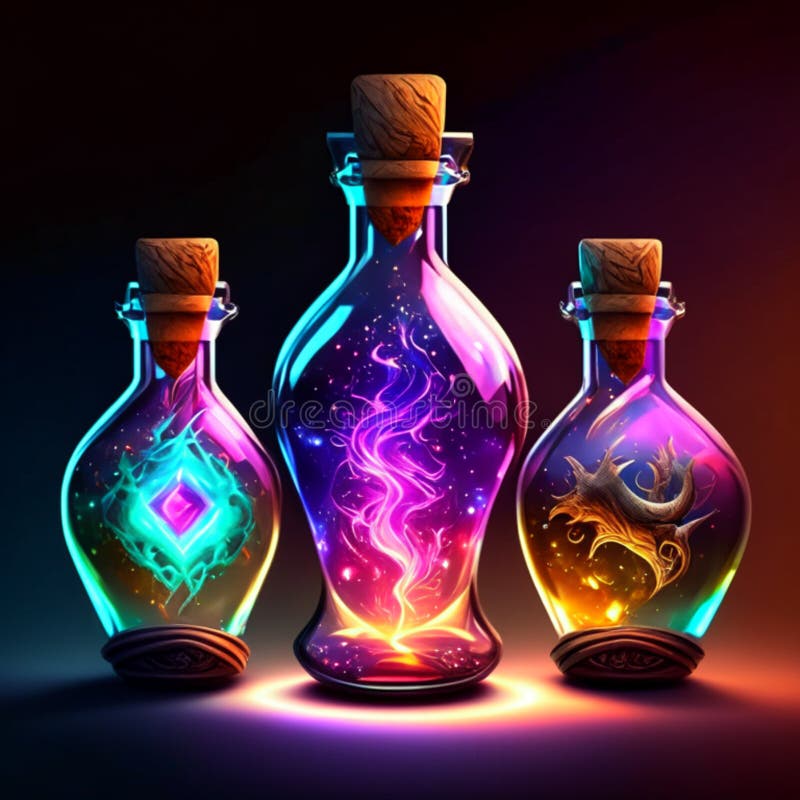 Magic Potion in a Bottle. Vector Illustration of a Magic Potion Stock ...