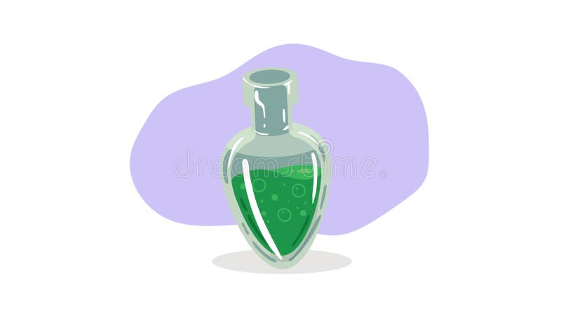 Magic Potion with Green Liquid Animation Stock Video - Video of flask ...