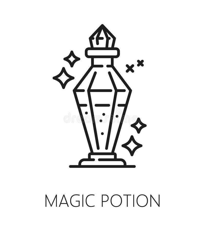 Magic Potion, Witchcraft and Magic Line Icon Stock Vector ...