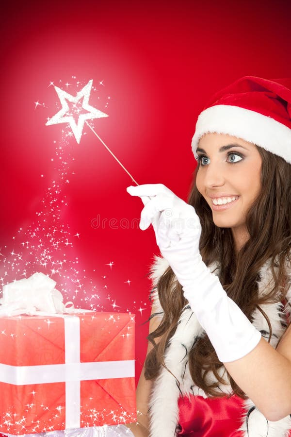 Magic present stock image. Image of adult, flakes, smile - 21748107