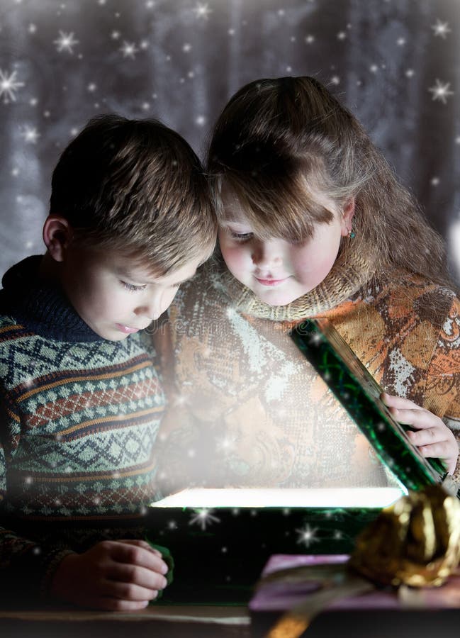 Magic present stock image. Image of face, dark, light - 21989463