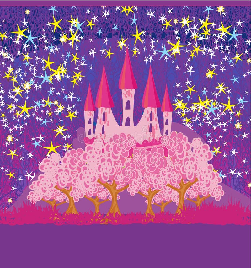 Magic princess Castle stock vector. Illustration of princess - 85861893