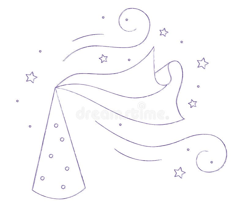 Magic Princess Hat Doodle. Fairytale Element in Sketch Style Stock ...