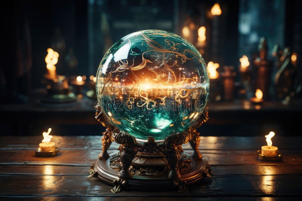 Magic Prophecy Sphere. Generative AI Stock Illustration - Illustration ...