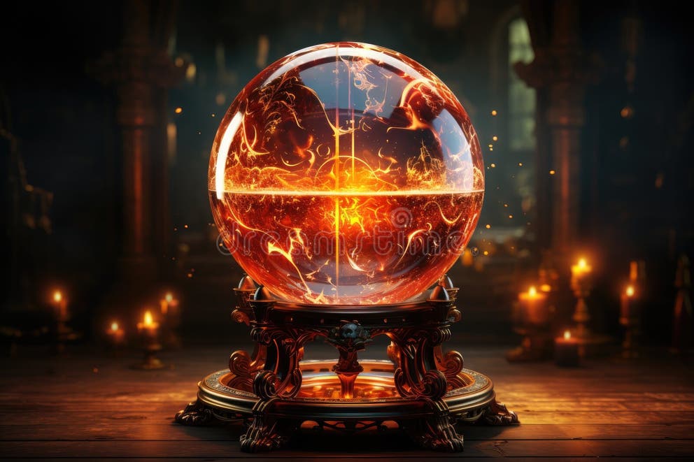 Magic Prophecy Sphere. Generative AI Stock Illustration - Illustration ...