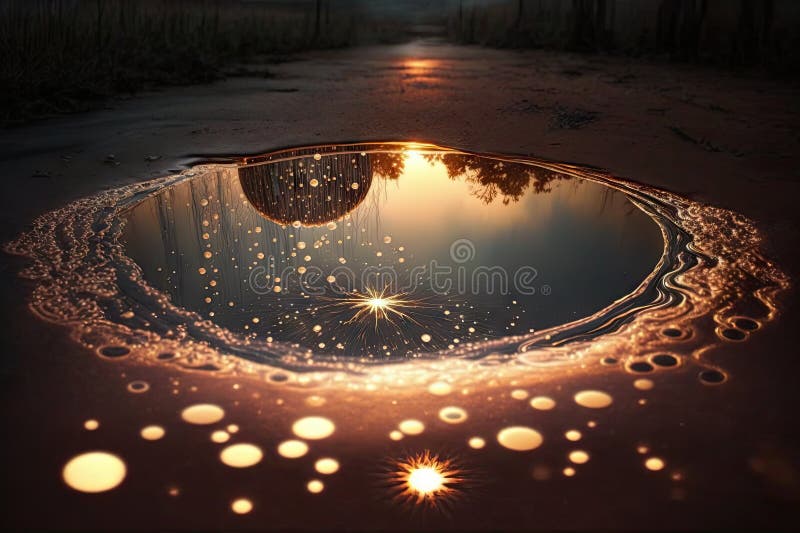 Magic Puddle, with Sparkles of Light and Magic Floating on the Surface ...