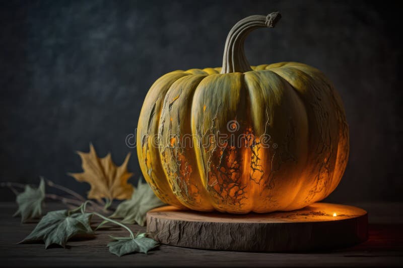 Magic Pumpkin with Lighting Inside . Series Stock Illustration ...