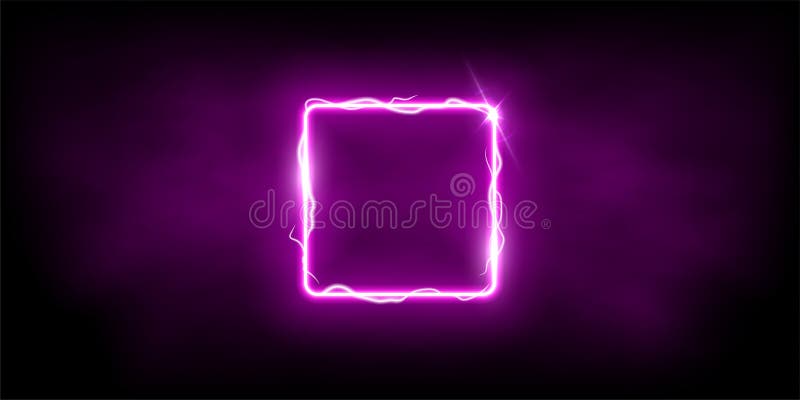 Magic Purple Square of Thunder Storm Blue Lightnings. Magic and Bright ...