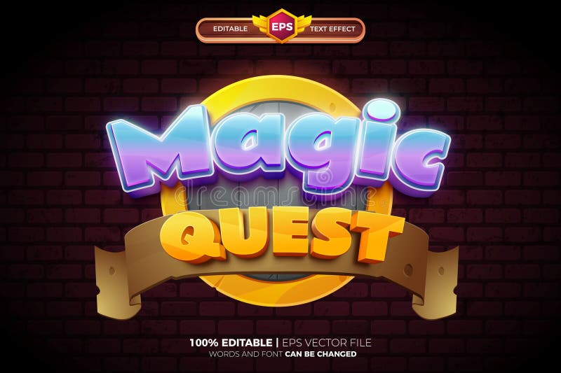 Magic Quest 3D Game Editable Text Effect Stock Vector - Illustration of ...