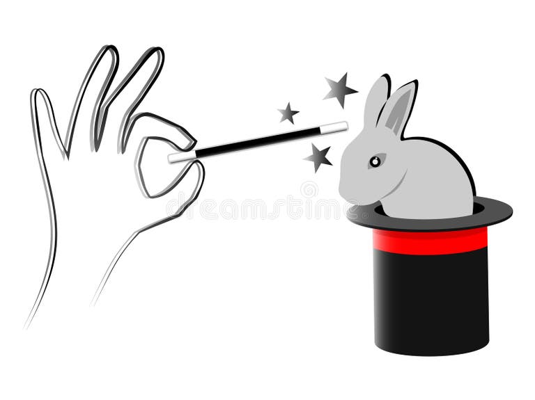 Magic rabbit stock vector. Illustration of wand, magic - 19143385