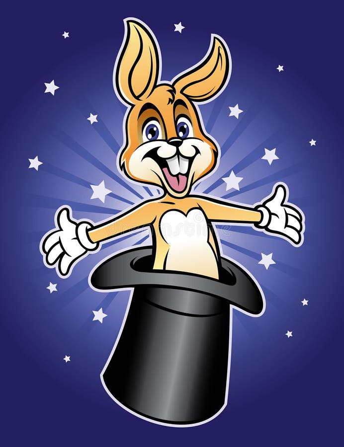 Vector Cartoon - Rabbit in a Top Hat Stock Vector - Illustration of ...