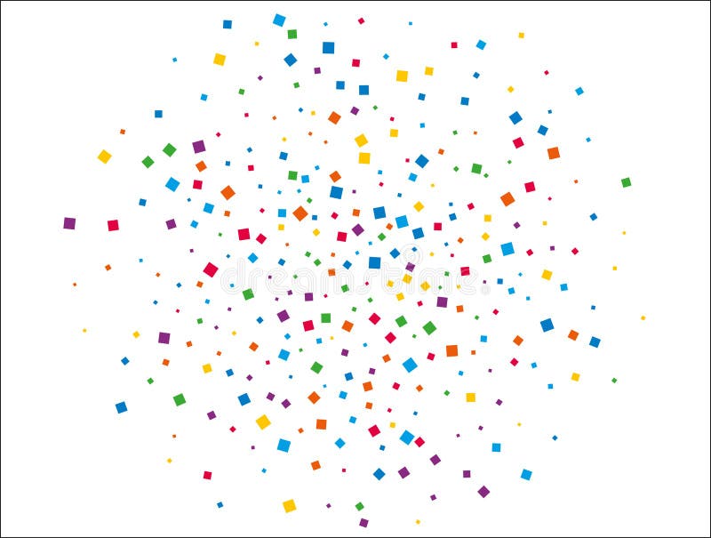 Magic Rainbow Squares Confetti. Vector Illustration. Stock Vector ...