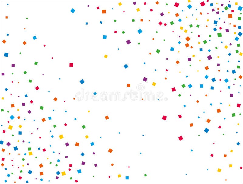 Rainbow Squares Confetti. Rainbow Glitter Confetti Background. Bright ...