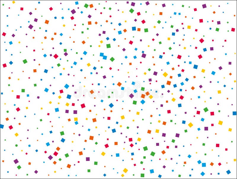 Magic Rainbow Squares Confetti. Vector Illustration. Stock Illustration ...