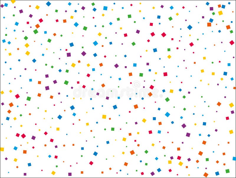 Rainbow Squares Confetti. Rainbow Glitter Confetti Background. Bright ...