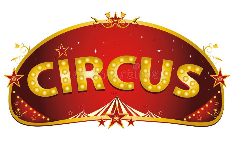Circus Title White Background Bord Circus Geel/rood JAN Verhuur
