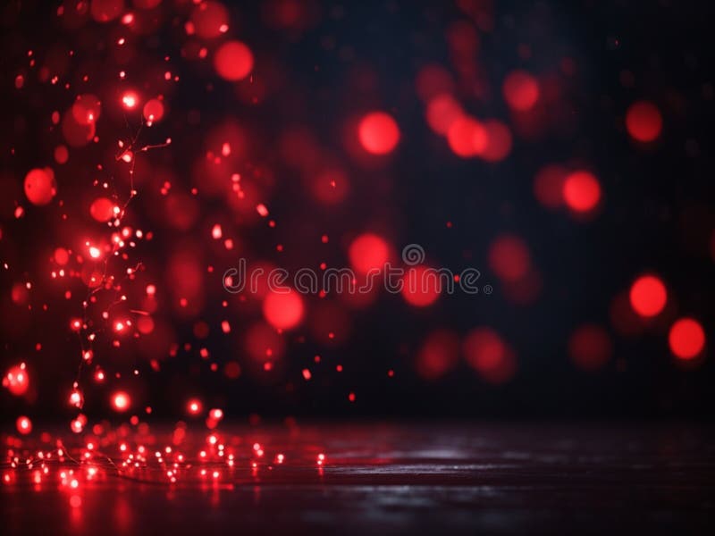 Magic Red Lights on Dark Background Bokeh Effect Stock Illustration ...