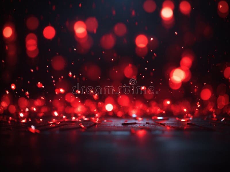 Magic Red Lights on Dark Background Bokeh Effect Stock Illustration ...