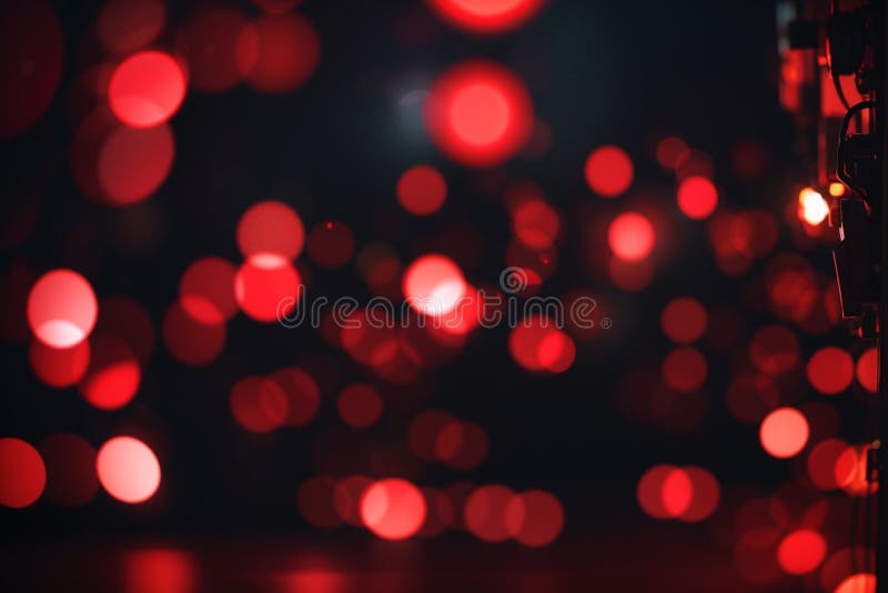 Magic Red Lights on Dark Background Bokeh Effect Stock Illustration ...