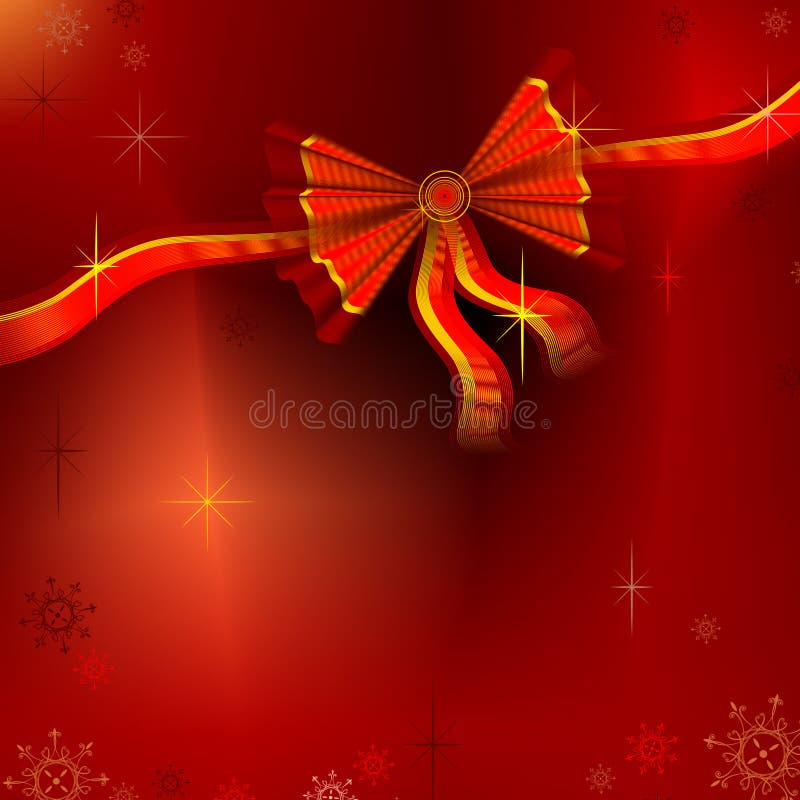 Christmas Background with Bells and Decorative Bow Stock Vector ...