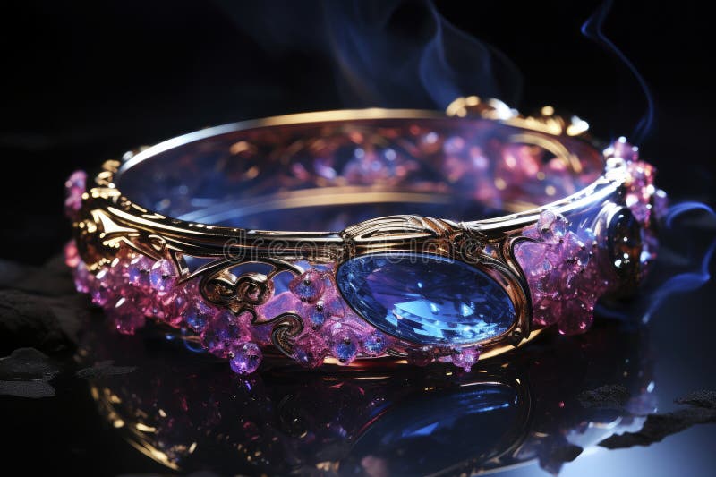 Magic Ring Made of Precious Metal with a Large Gemstone Close-up, AI ...