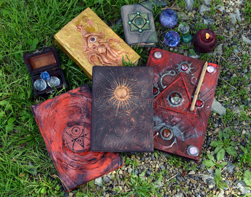 Magic Ritual with Voodoo Doll, Mirror and Tarot Cards Stock Photo ...