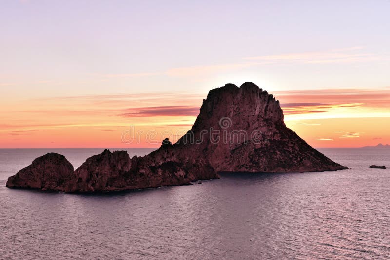 Magic rock of Ibiza. stock photo. Image of destinations - 67742396