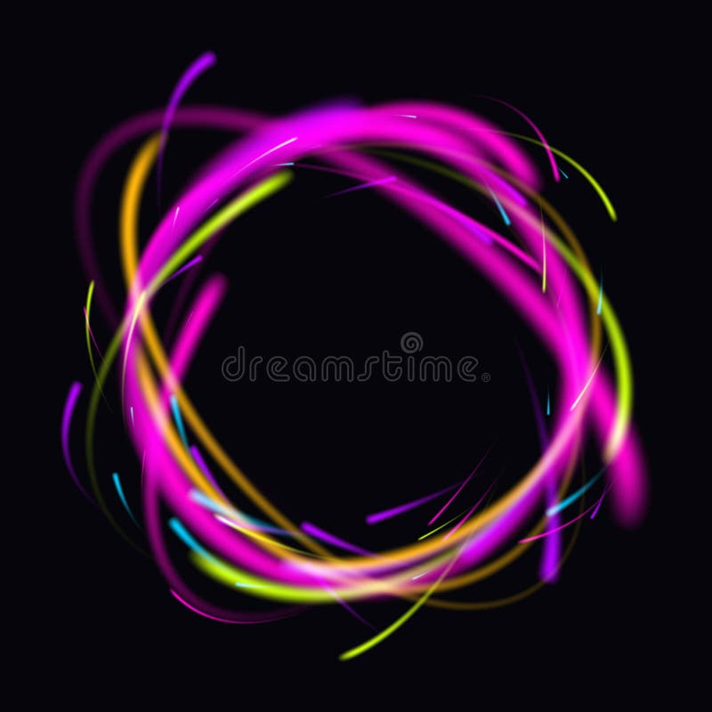 Magic Round Frame. Glow Light Effect. Swirl Trail Effect Stock Vector ...
