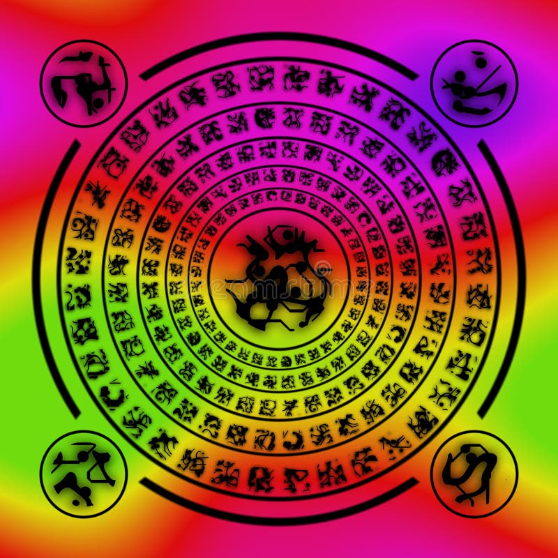 Magic rune circle stock illustration. Illustration of fortune - 67795089