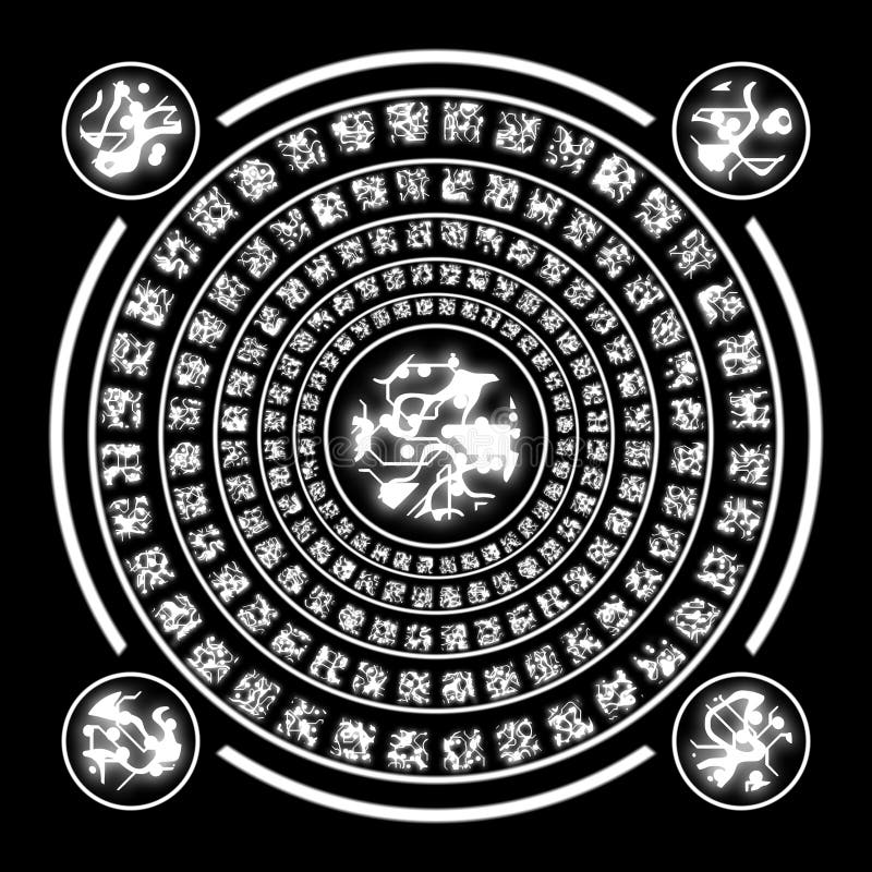 Magic rune circle stock illustration. Illustration of abstract - 62980851