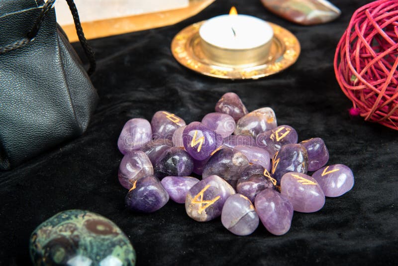 Magic runes of stone stock image. Image of blue, horn - 105641701