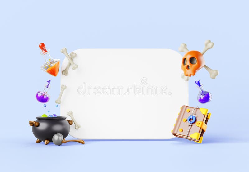 Magic School Education Diploma 3d Render. Blank Certificate for ...