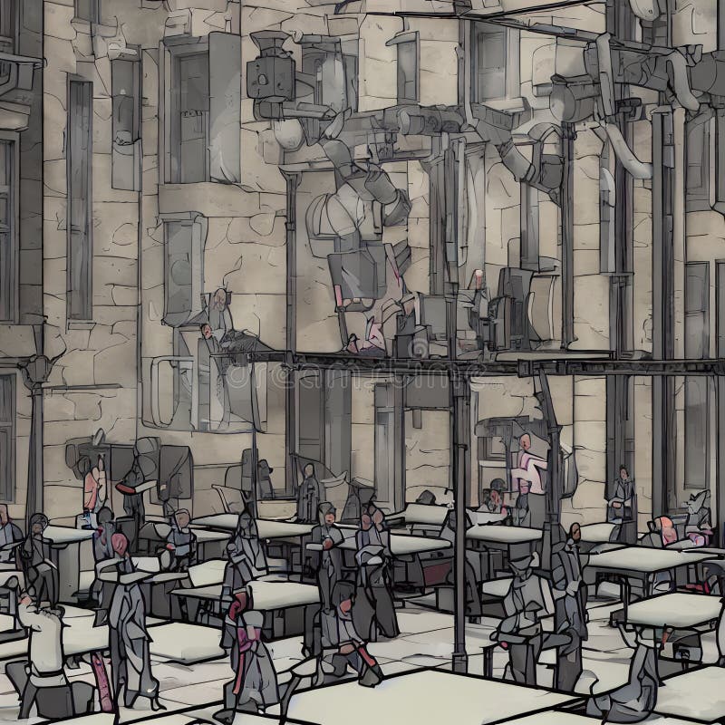 Magic School in the Sky, Generative AI Illustration Stock Illustration ...