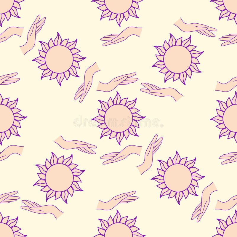 Magic Seamless Pattern with Constellations, Sun, Moon, Magic Eyes ...