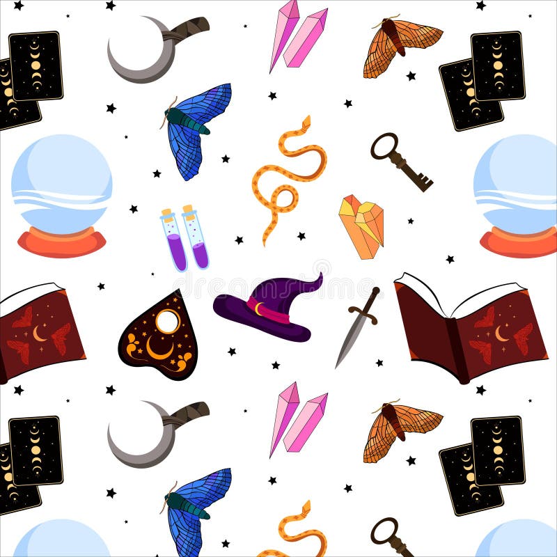 Magic Seamless Pattern. Illustration Sacred Symbol. Stock Vector ...