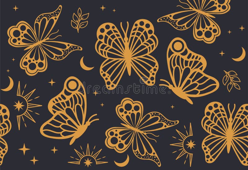 Magic seamless pattern stock vector. Illustration of flat - 242342838