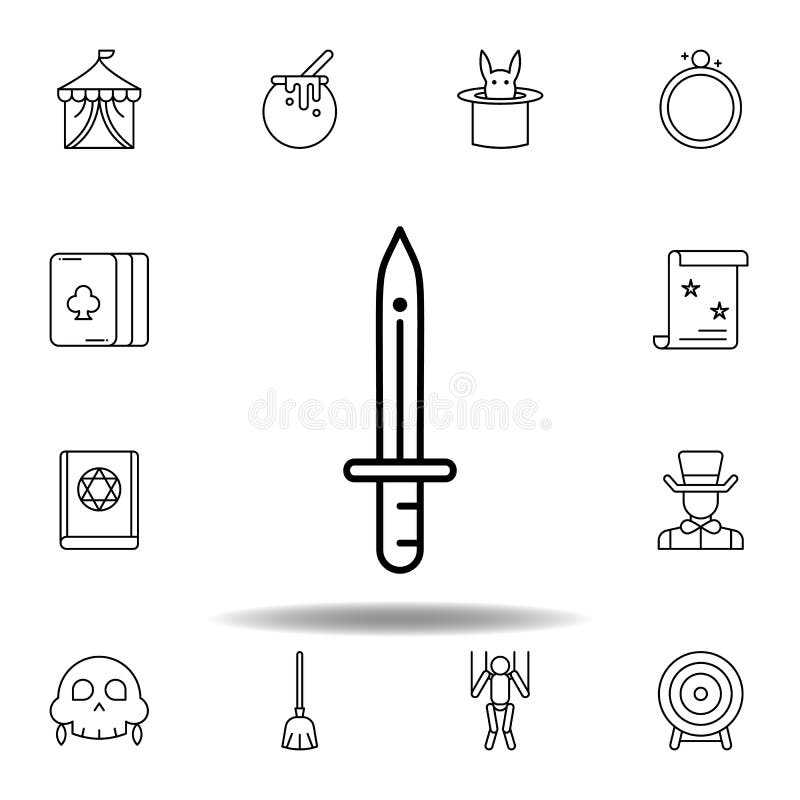 Magic Security Sword Outline Icon. Elements of Magic Illustration Line ...