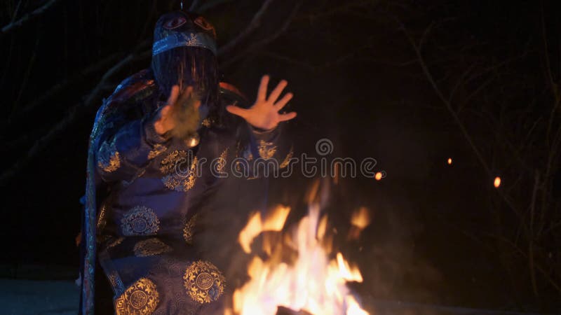 Magic shaman ritual. stock video. Video of body, kamlanie - 145806697