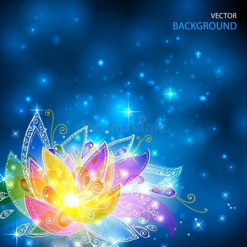 Magic Shining Rainbow Colors Esoteric Flower Stock Vector ...