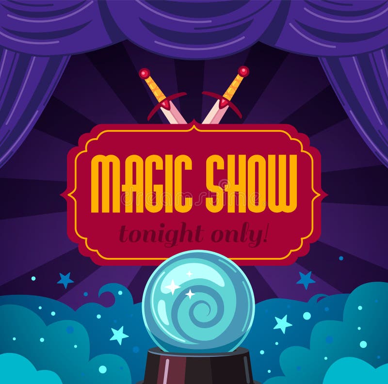 Magician Cartoon Poster stock vector. Illustration of show - 293787614