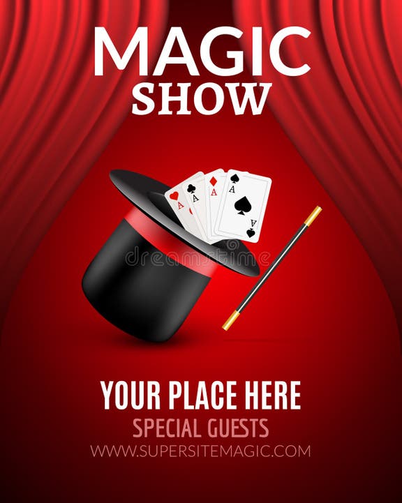 Magic Show Poster Design Template. Magic Show Flyer Design with Magic ...