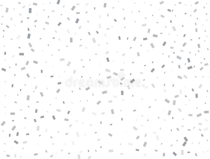 Magic Silver Rectangular Glitter Confetti Background. White Festive ...
