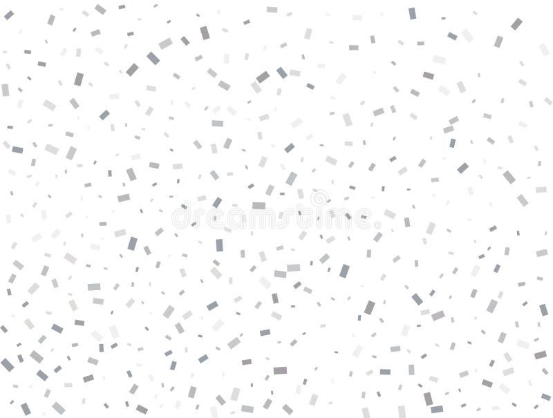 Magic Silver Rectangular Glitter Confetti Background. White Festive ...