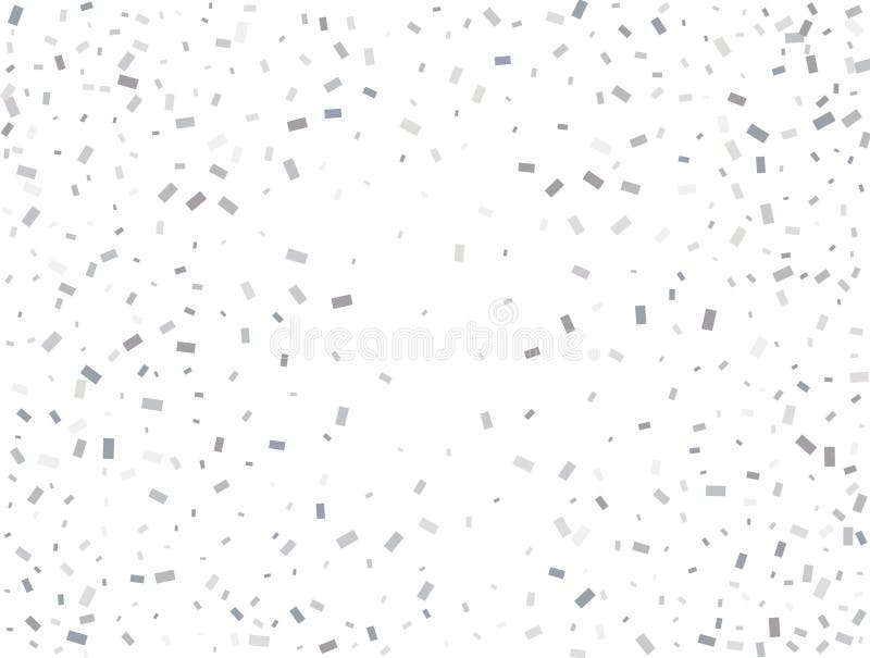Magic Silver Rectangular Glitter Confetti Background. White Festive ...